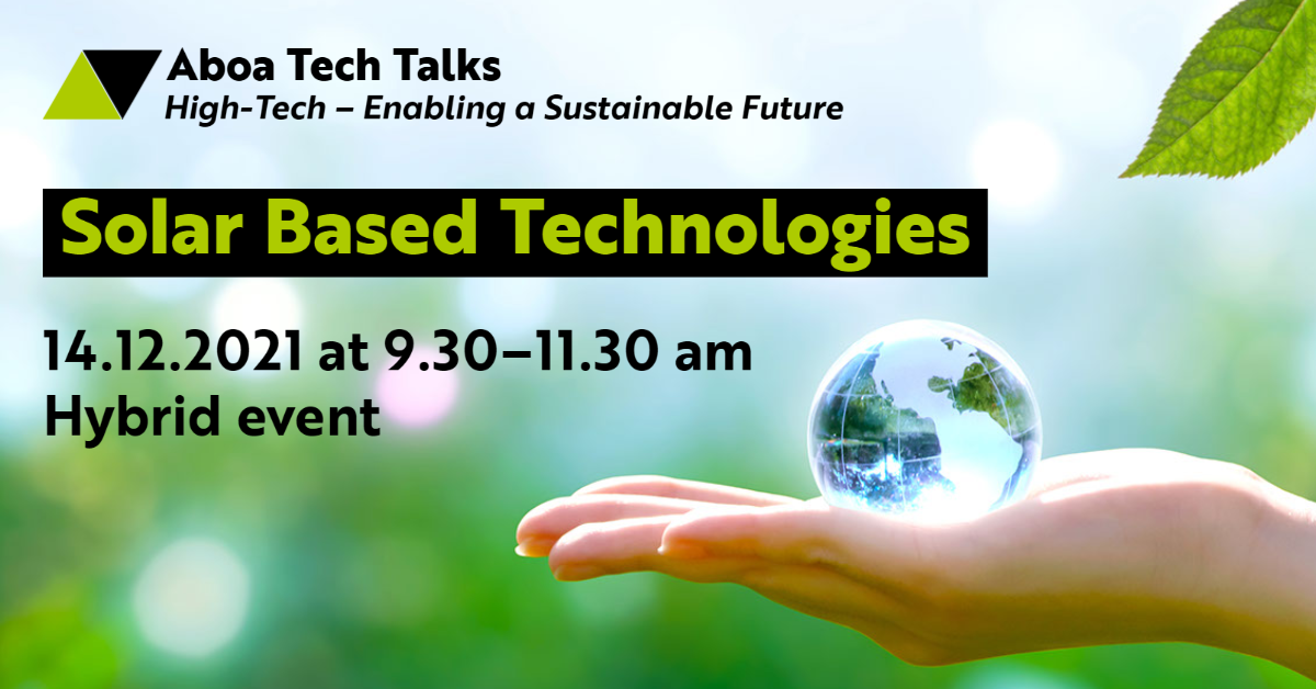 Aboa Tech Talks – Solar Based Technologies | Åbo Akademi University