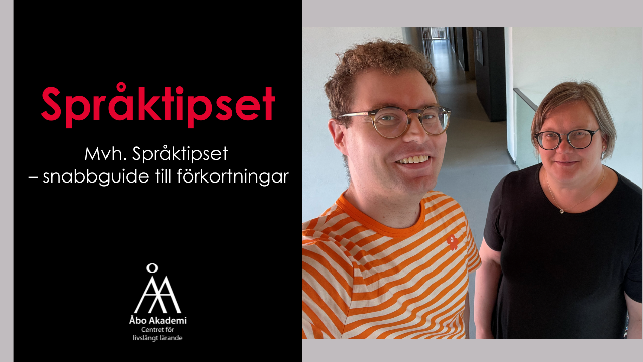 Mvh. Språktipset – snabbguide till förkortningar | Åbo Akademi